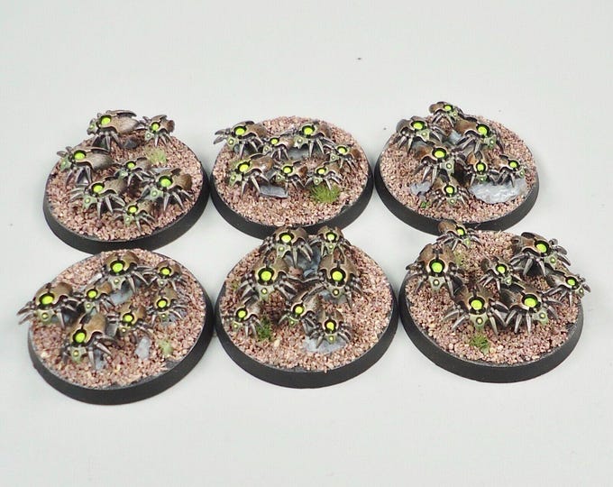 Warhammer 40k Army Necrons Necron Scarab Bases X6 Painted - Etsy