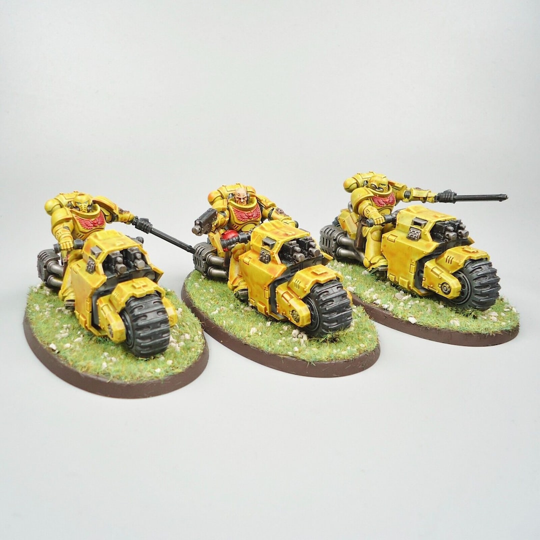 Warhammer 40k Army Space Marines Imperial Fists Primaris Outriders X3 ...