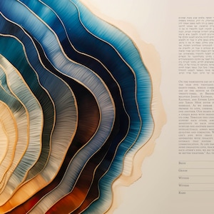 Tree Stump Ketubah Abstract Modern Ketubah Interfaith Tree Ring Watercolor Painting Forest ...