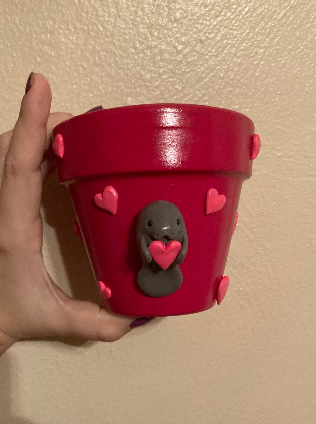 Valentines Day Manatee 4 Pot - Etsy