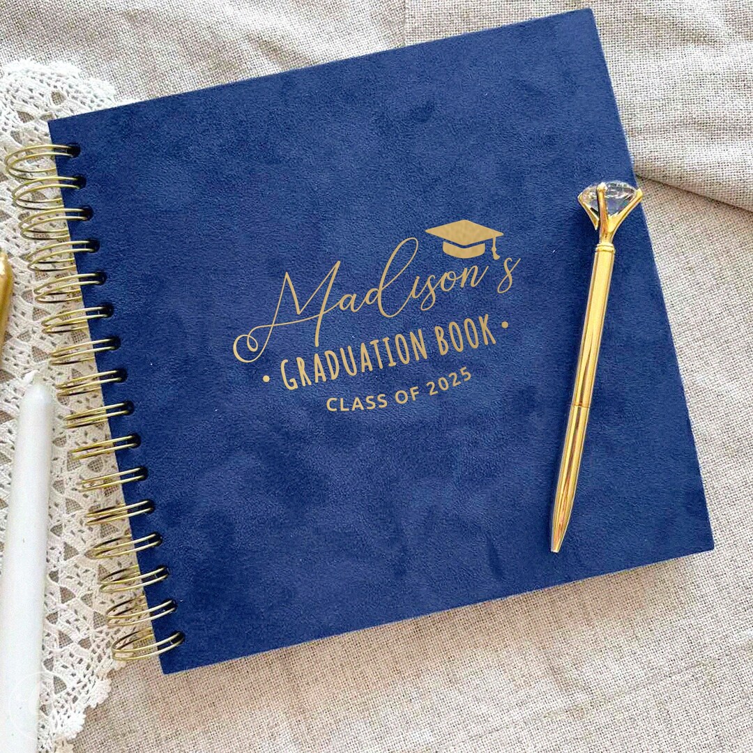Personalized Graduation Guest Book, Custom Graduate Memory Journal 2025 ...