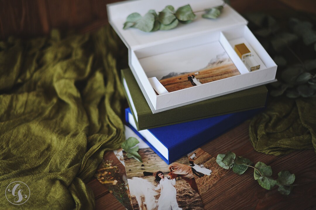 Classic Wedding USB Photo Box, Custom Photo Box With USB, 9 Colors ...