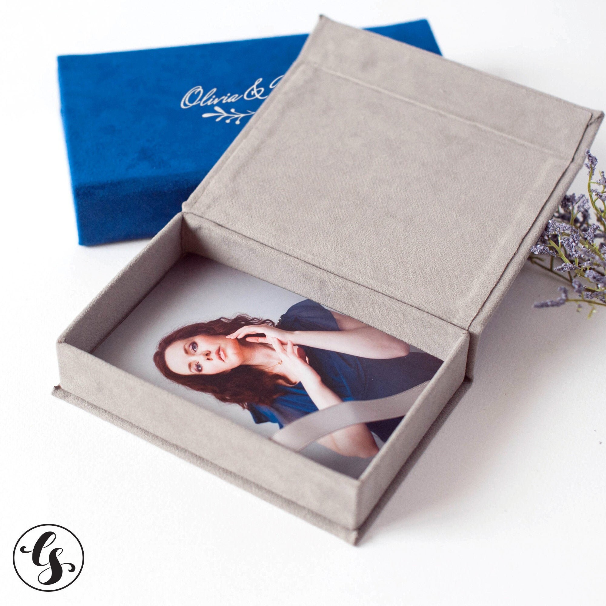 Suede Print Box Photo Storage. Personalised Box Photography | Etsy