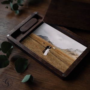 Wooden Photo Box and USB Flash Drive Box Wedding USB Engraved 4x6 ...