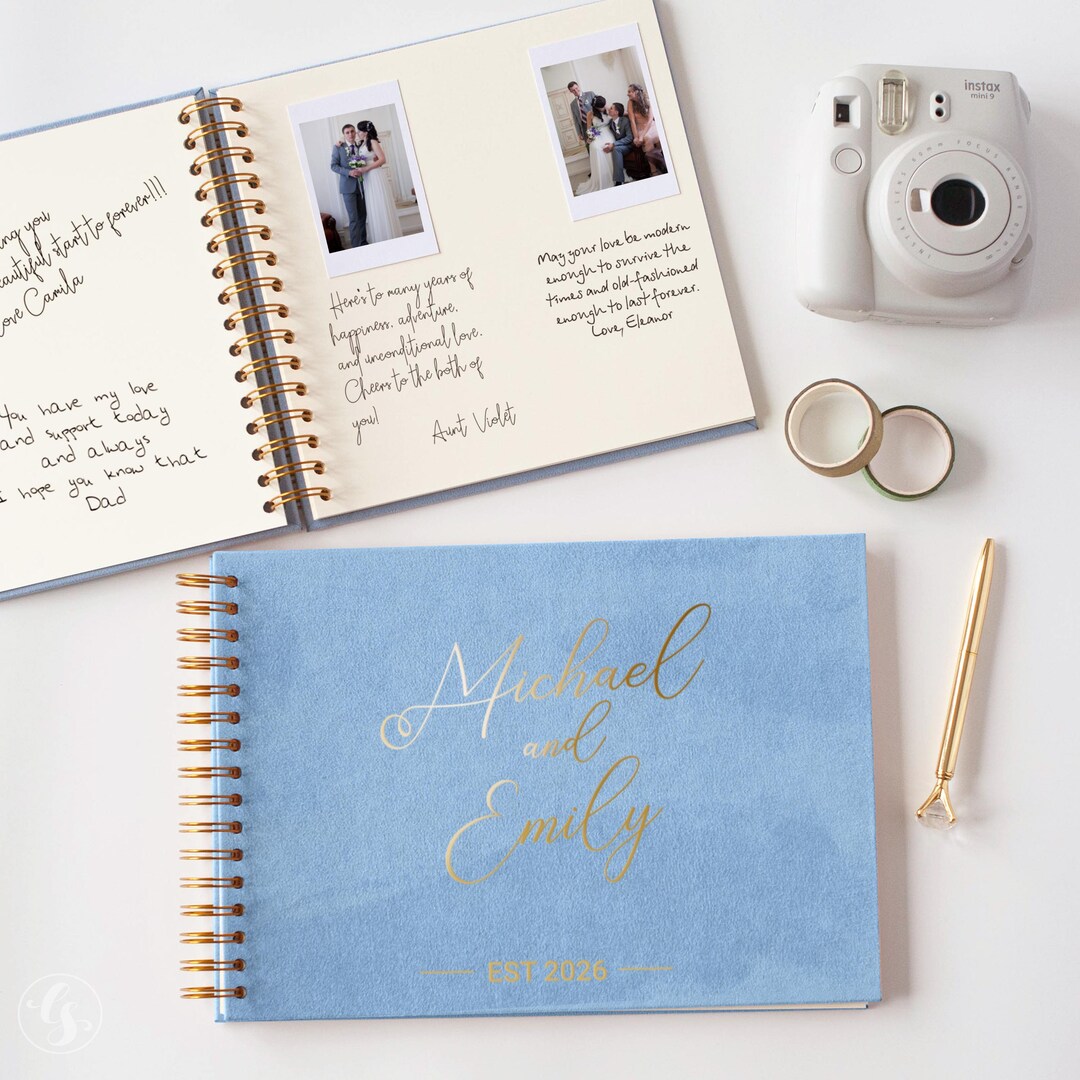 Polaroid Guest Book for Wedding Signature Book Velvet Guestbook ...