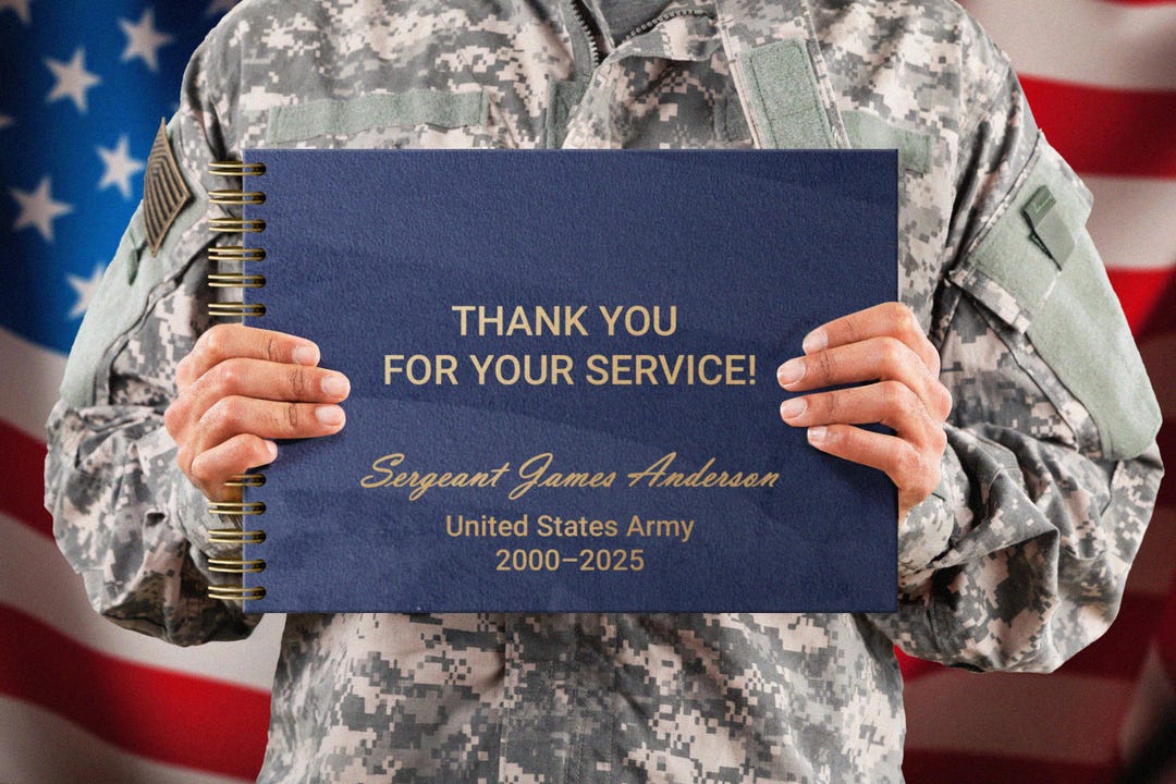 Military Retirement Guest Book Personalized Retirement Album Gift for ...