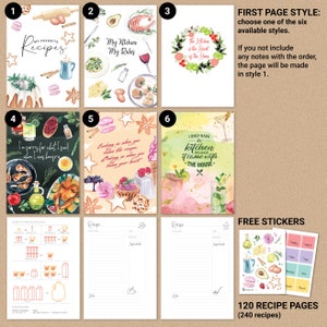 12 Colors Personalized Recipe Book Mothers Cookbook, Custom Recipe ...