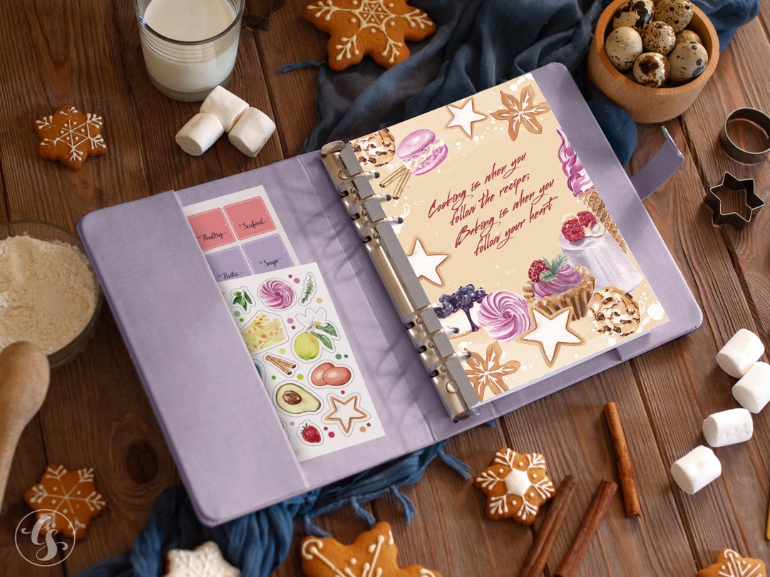 12 Colors Personalized Recipe Book Mothers Cookbook, Custom Recipe ...