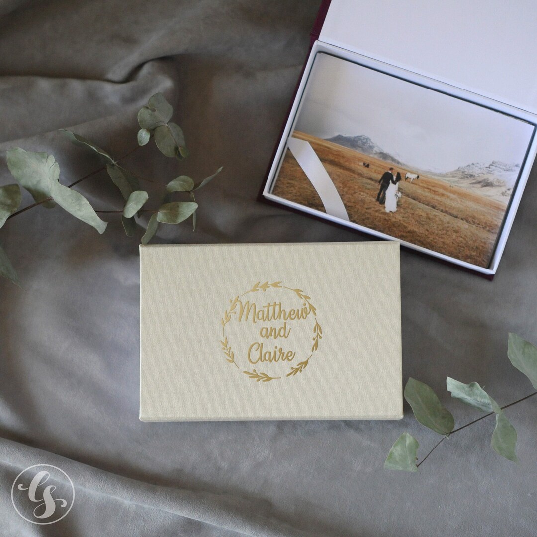 Linen Photo Box Wedding Photo Storage, Box for Prints 4x6 5x7 6x8 ...