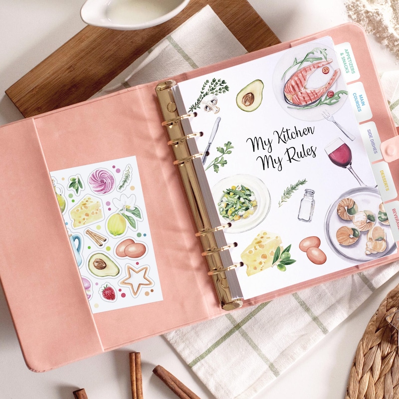 Blue Custom Recipe Binder - Etsy