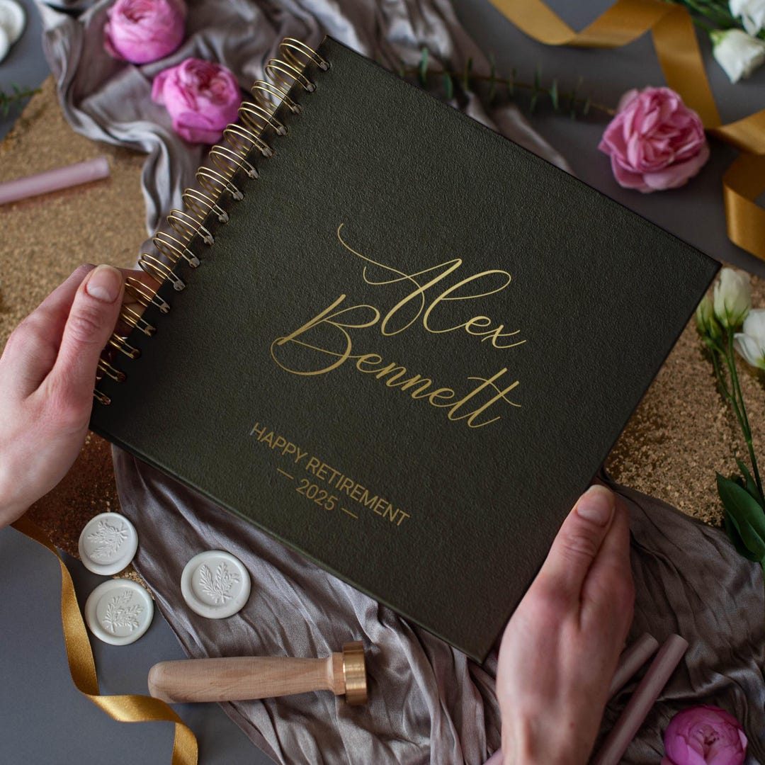 Personalized Retirement Guest Book – Custom Retirement Gift for Him or ...