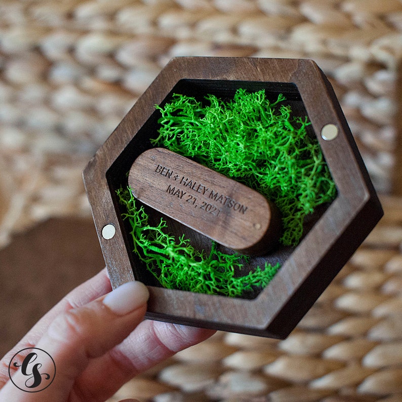 Custom USB Box Wooden USB Box Wedding USB Flash Drive Glass - Etsy