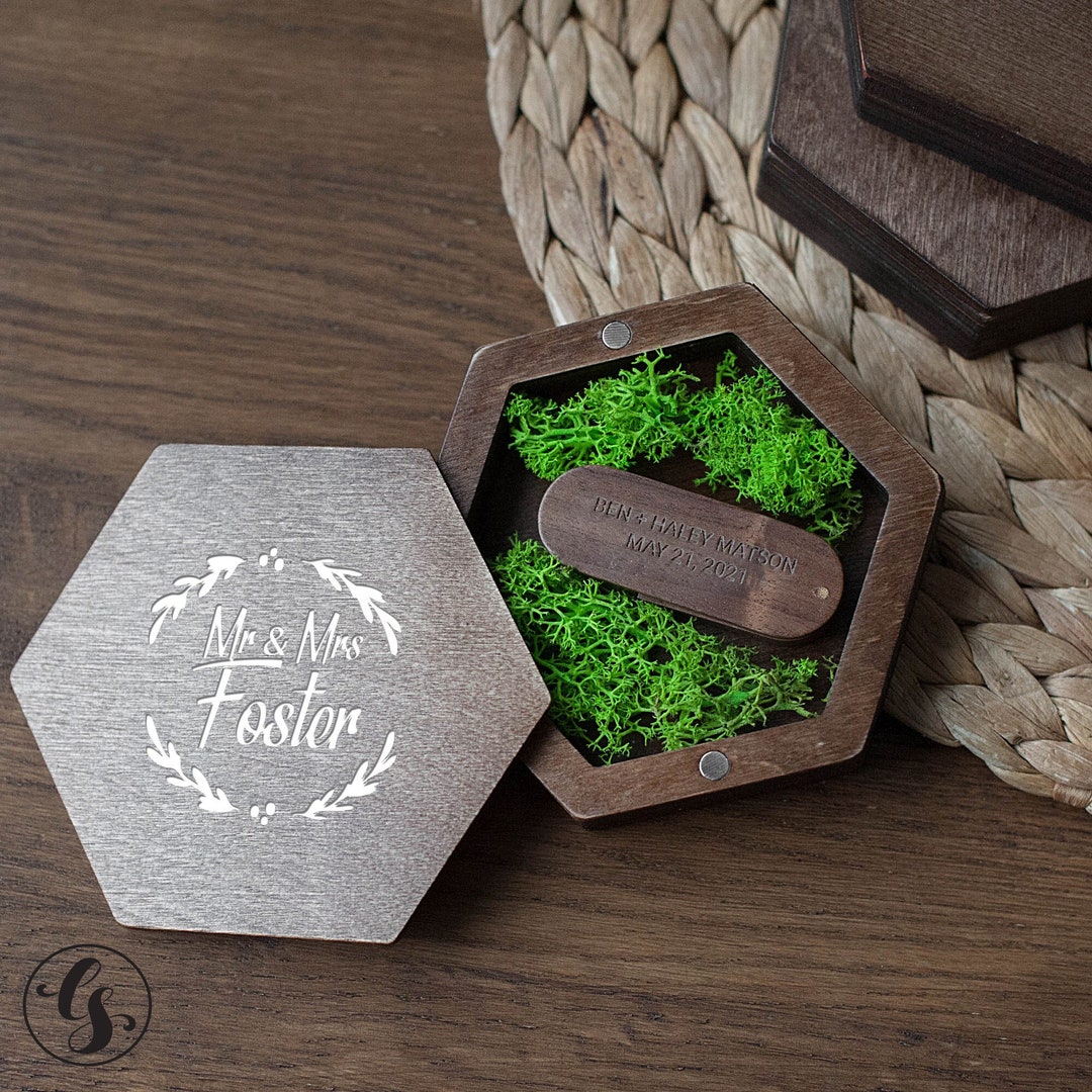 Flash Drive Box Custom USB Case Wedding Wooden USB Stick Personalized ...
