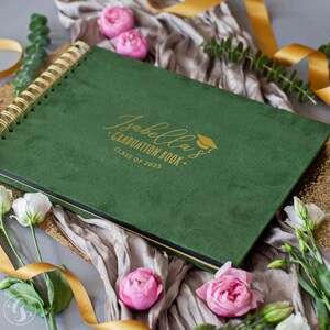 Graduation Scrapbook Guest Book Velvet, 2025 Grad Photo Album for High ...