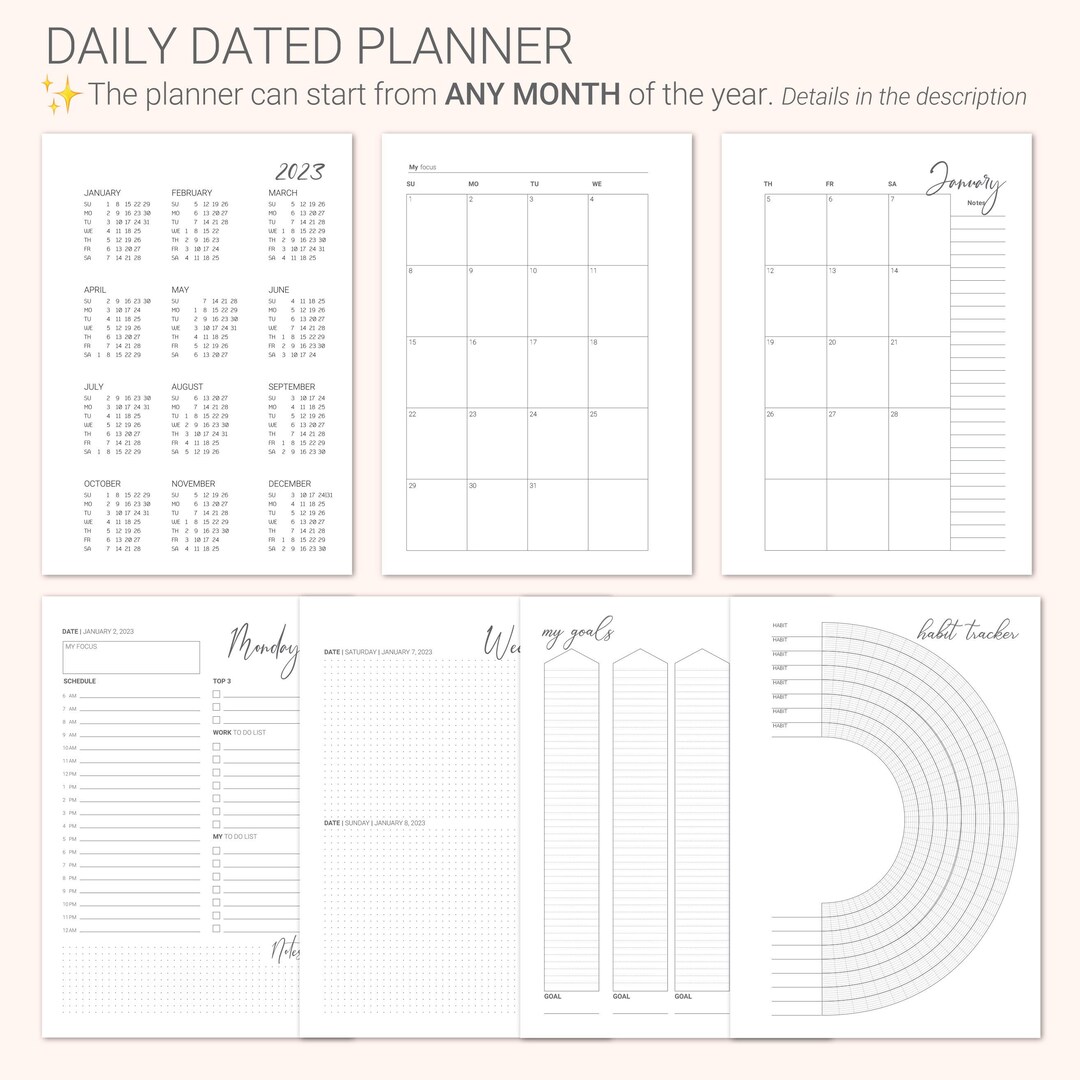 Planner Refills Pages A5 and A6 Planner Inserts 2023-2024 - Etsy