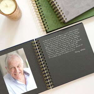 Personalized Memorial Condolence Book Funeral Guest Book Memorial Photo ...