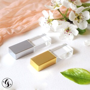 Silver Crystal USB Stick. Personalised USB Flash Drive Engraved With ...