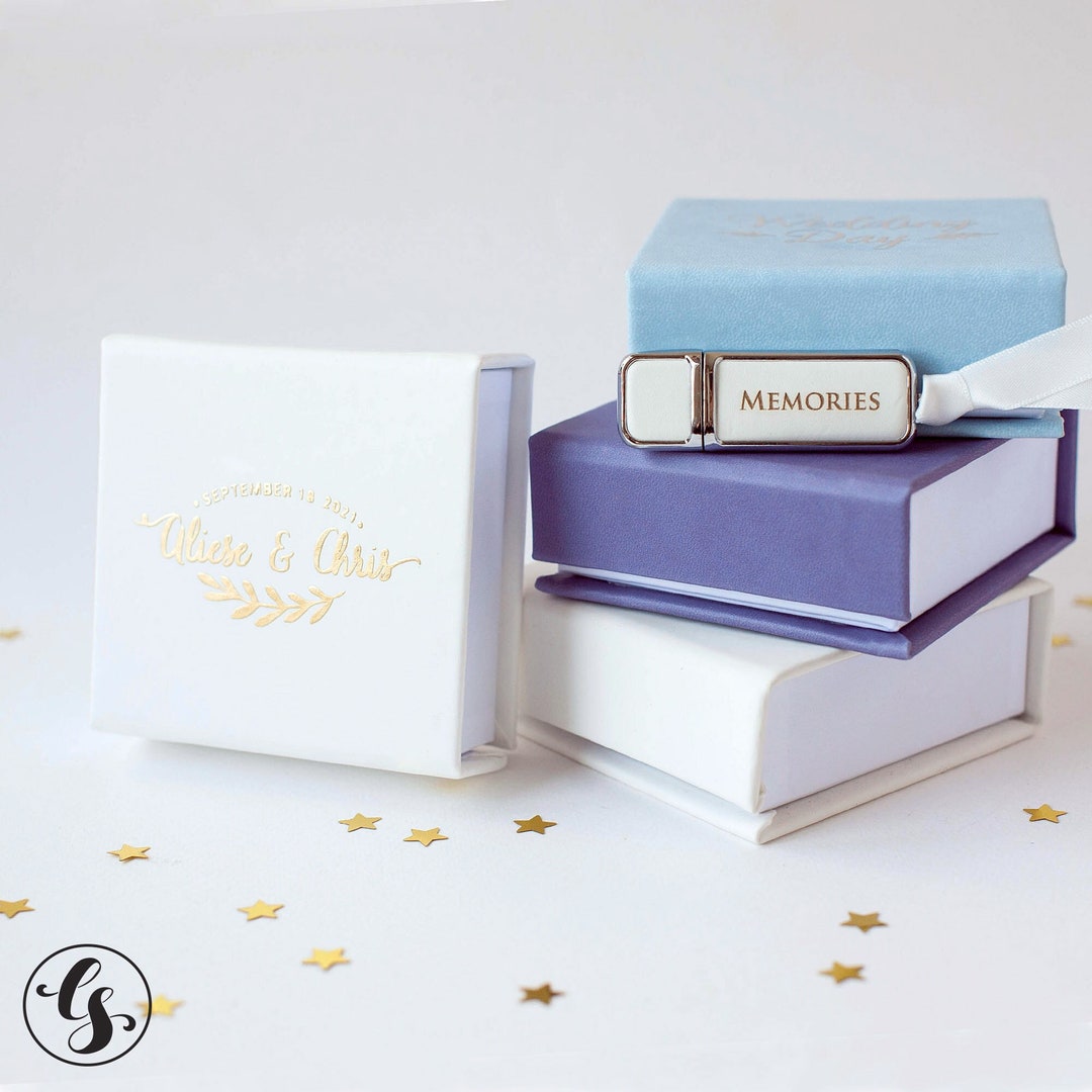 Wedding USB Flash Drive Custom USB Stick Leather Usb Box Engraved Usb ...