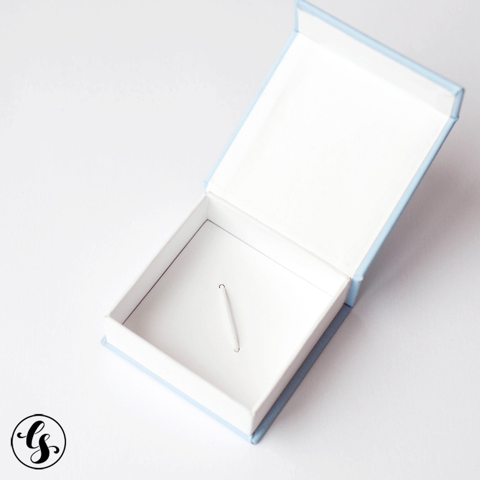 Glass USB Stick Wedding Box Crystal USB Flash Drive in Leatherette Blue ...