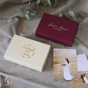 Linen Photo Box Wedding Photo Storage, Box for Prints 4x6 5x7 6x8 ...