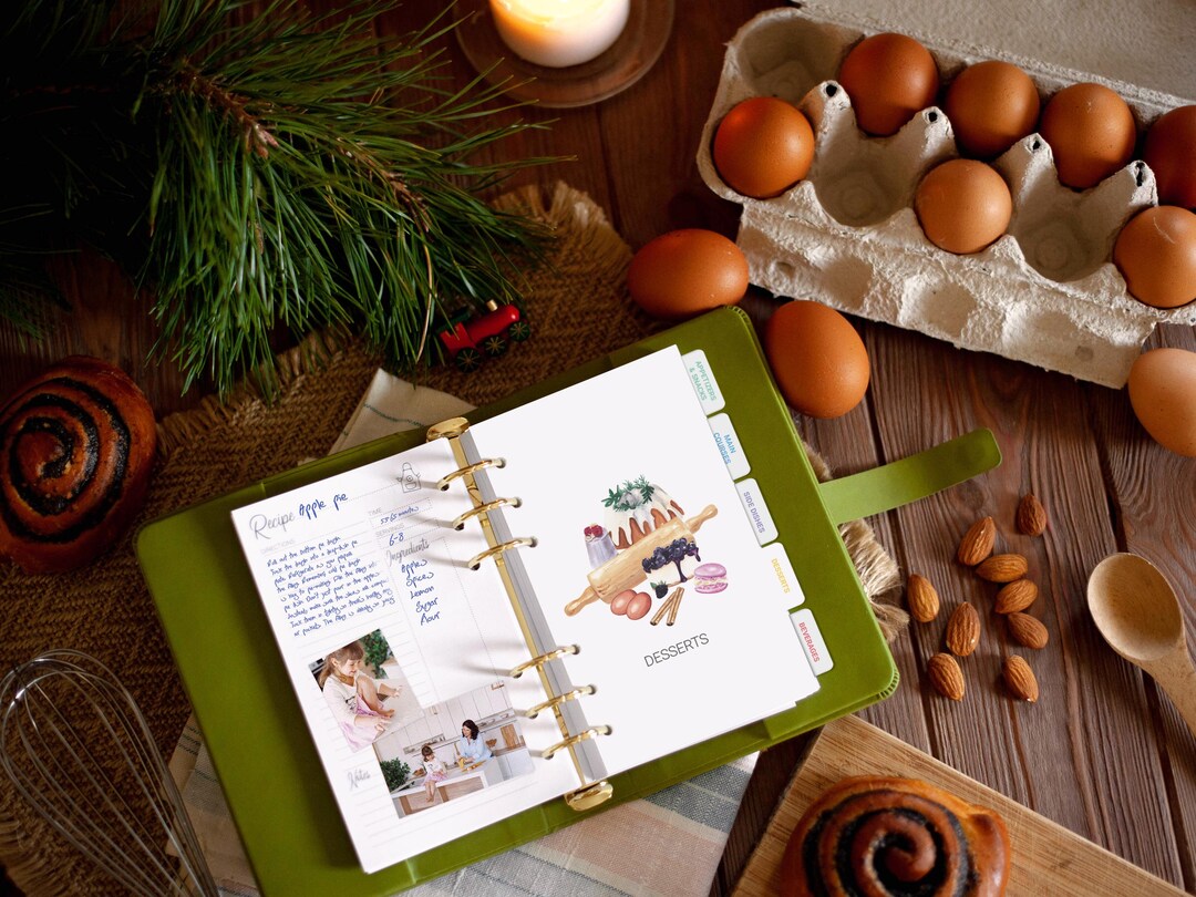 Customizable Recipe Book With Dividers - Blank Cookbook Binder With ...