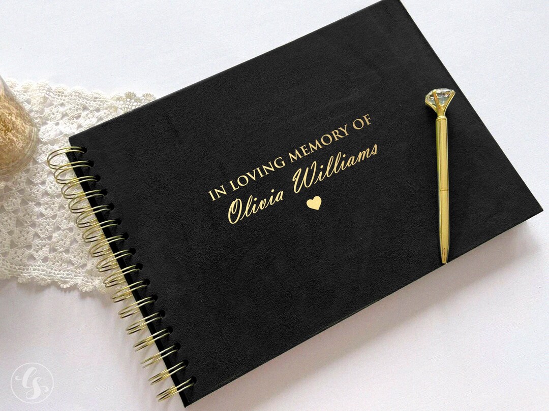 Personalized Memorial Condolence Book Funeral Guest Book Memorial Photo ...