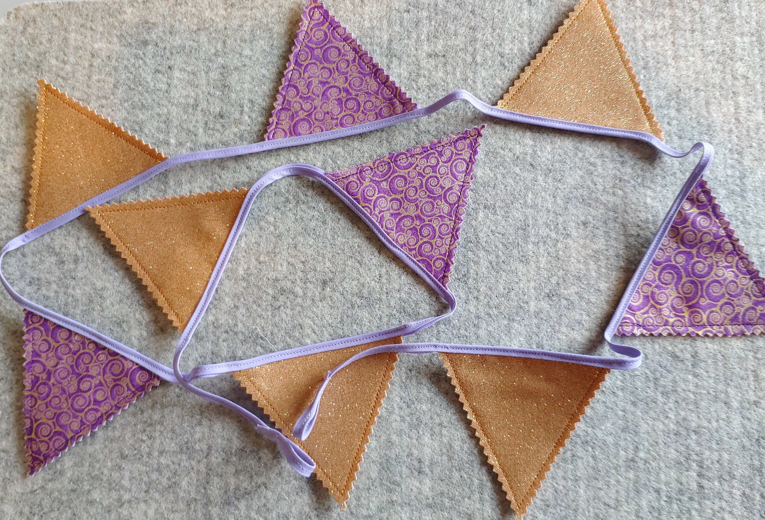 Mini Bunting Gold Glitter and Purple 1.5m - Etsy