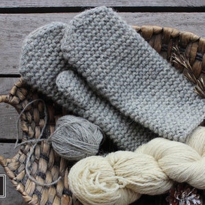 Hand Knit Mittens. 100% Natural Wool Handmade Mittens. Warm Gift From ...