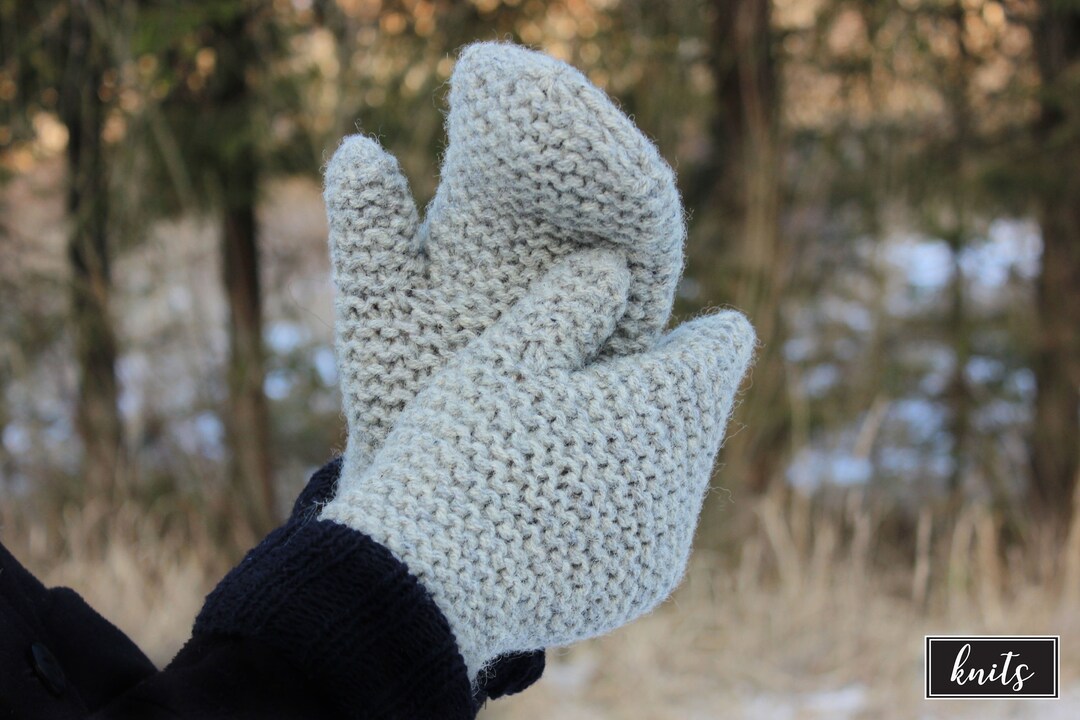 Hand Knit Mittens. 100% Natural Wool Handmade Mittens. Warm Gift From ...
