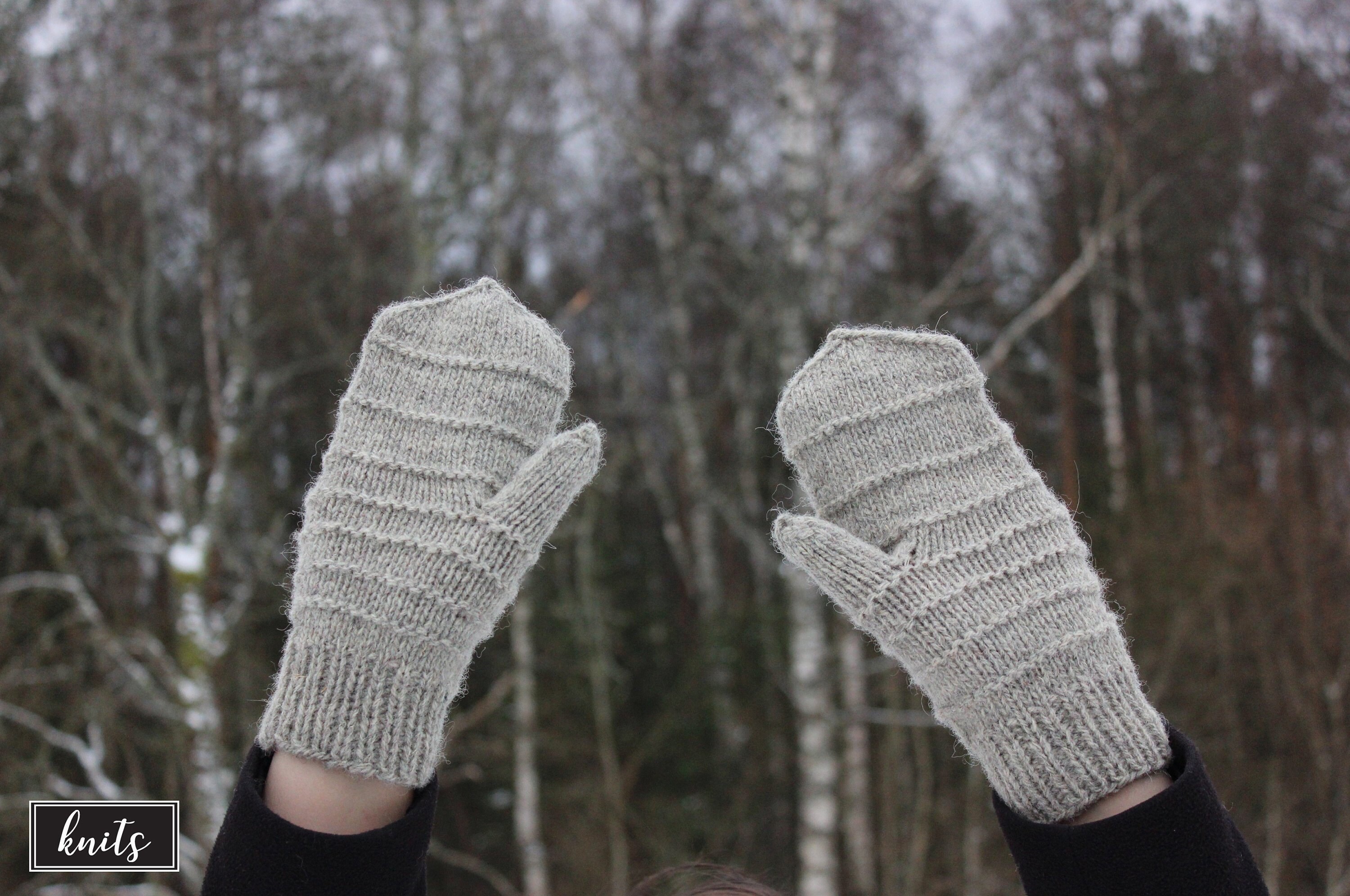 Hand Knit Mittens. 100% Natural Wool Handmade Mittens. Warm Gift for a ...