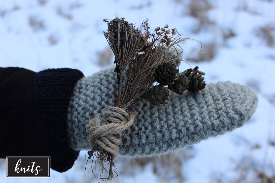 Hand Knit Mittens. 100% Natural Wool Handmade Mittens. Warm - Etsy