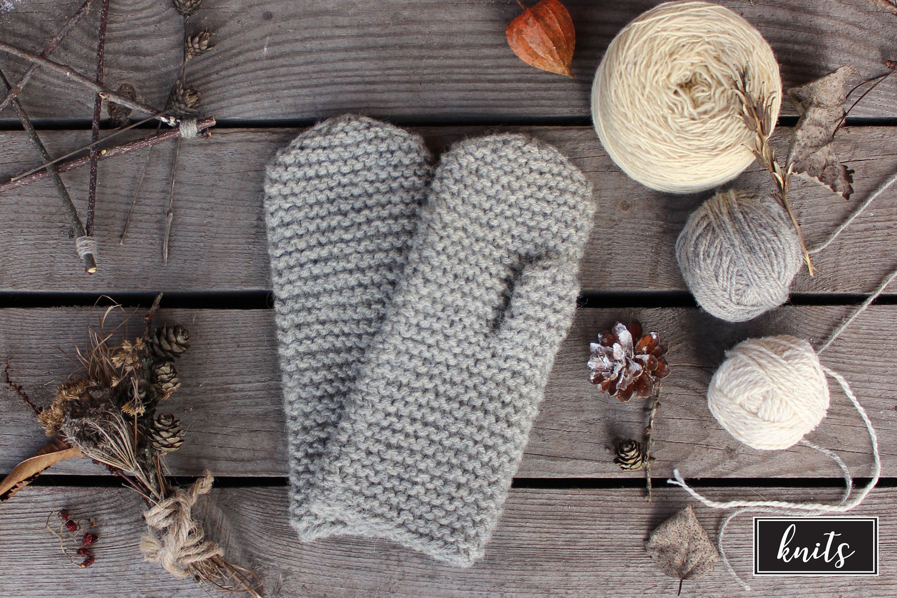 Hand Knit Mittens. 100% Natural Wool Handmade Mittens. Warm - Etsy