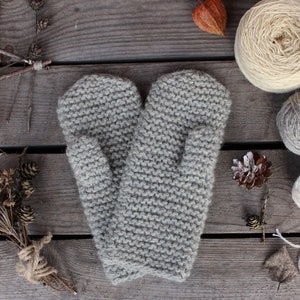 Hand Knit Mittens. 100% Natural Wool Handmade Mittens. Warm Gift From ...
