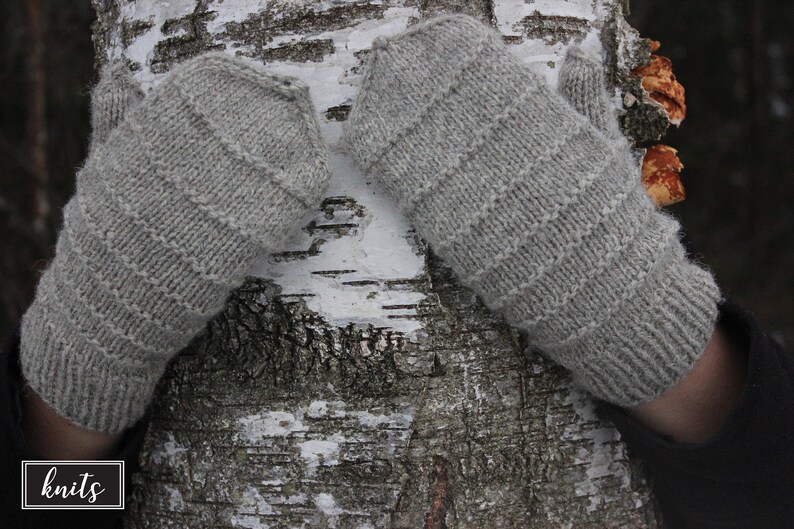 Hand Knit Mittens. 100% Natural Wool Handmade Mittens. Warm Gift for a ...