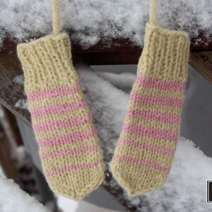 Kids Organic Merino Wool Mittens, Hand Knit Mittens With Love From ...