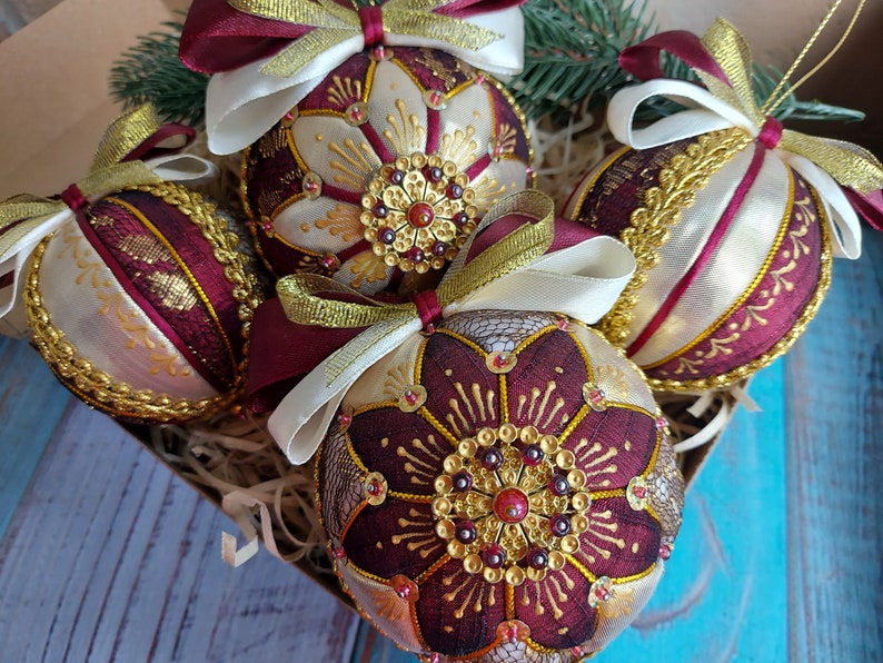 Christmas Baubles Set 4 Pcs Fir-tree Decoration Merry Christmas New ...