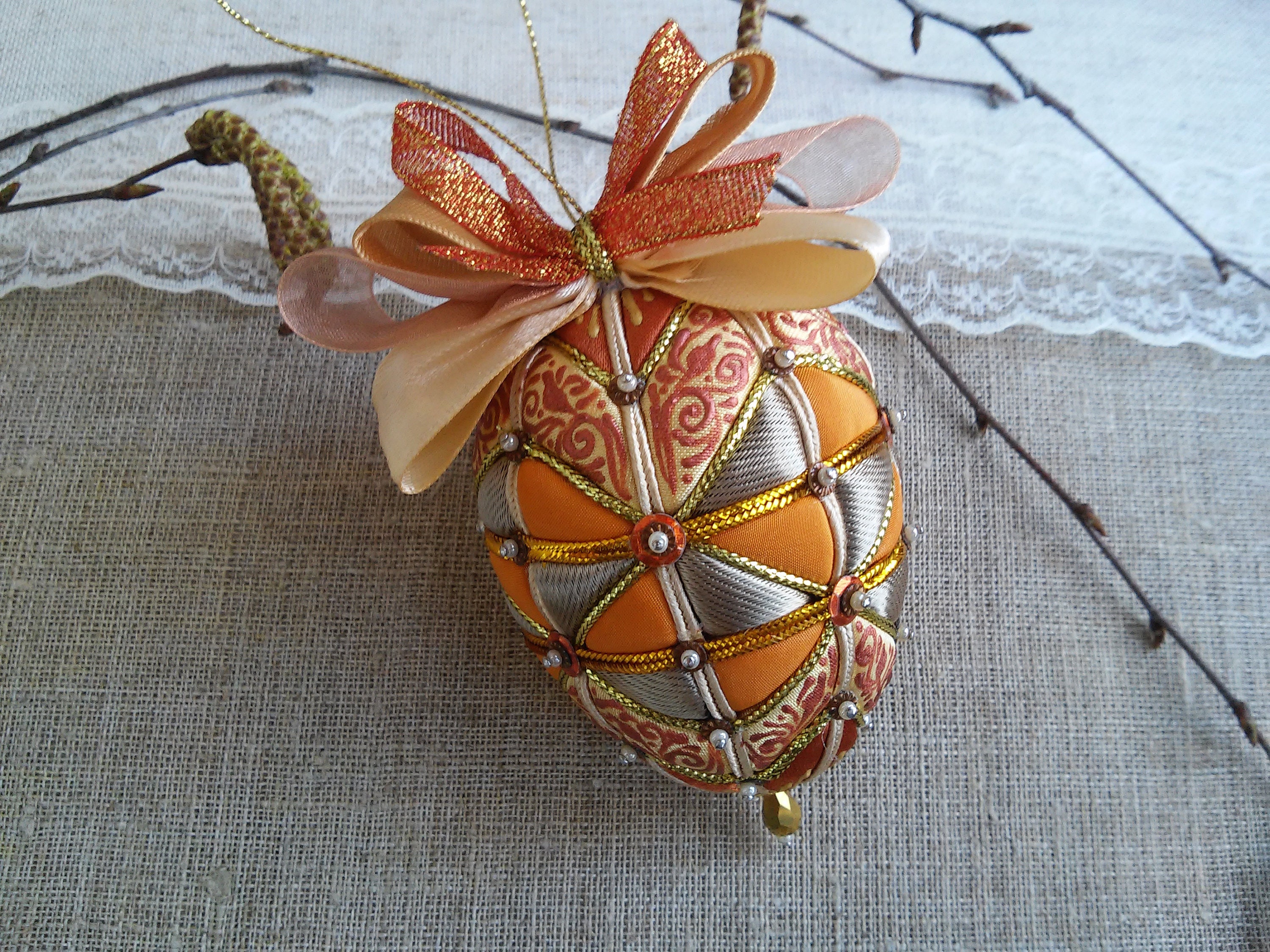 Hanging Spring Easter Decoration Quilted Ornaments Rustic - Etsy