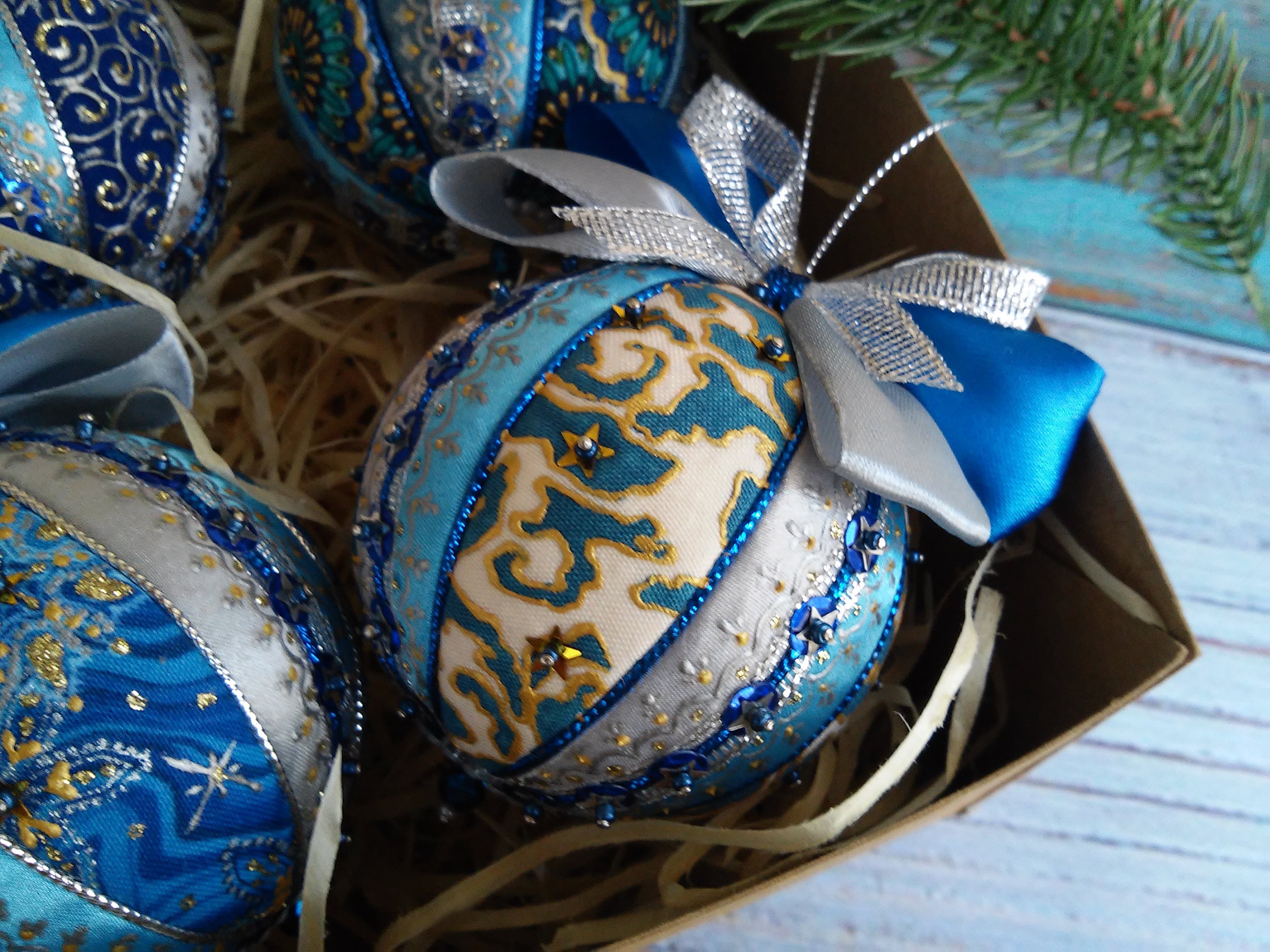 Christmas baubles set 4 pcs Merry Christmas Fir-tree | Etsy