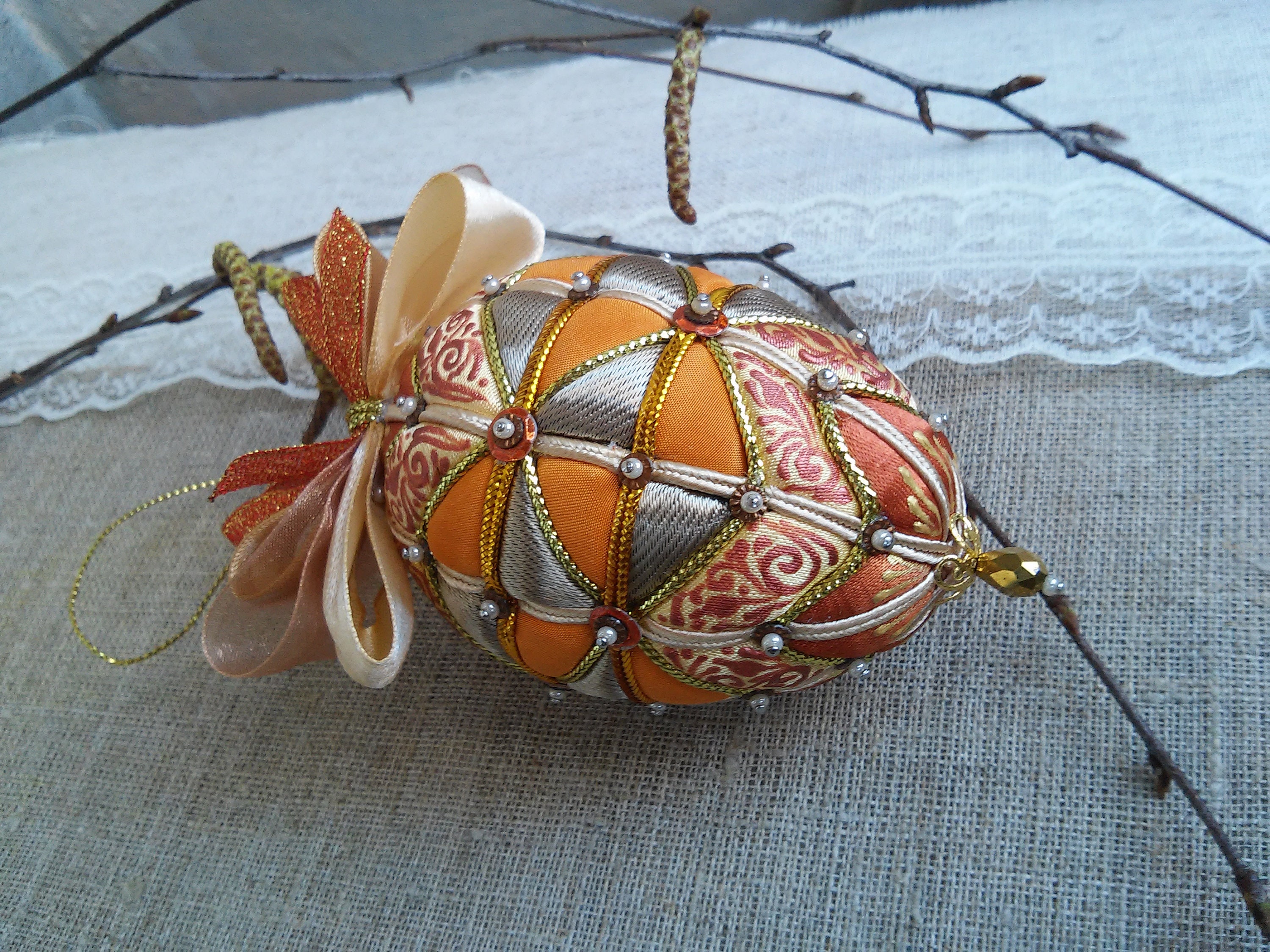 Hanging Spring Easter Decoration Quilted Ornaments Rustic - Etsy