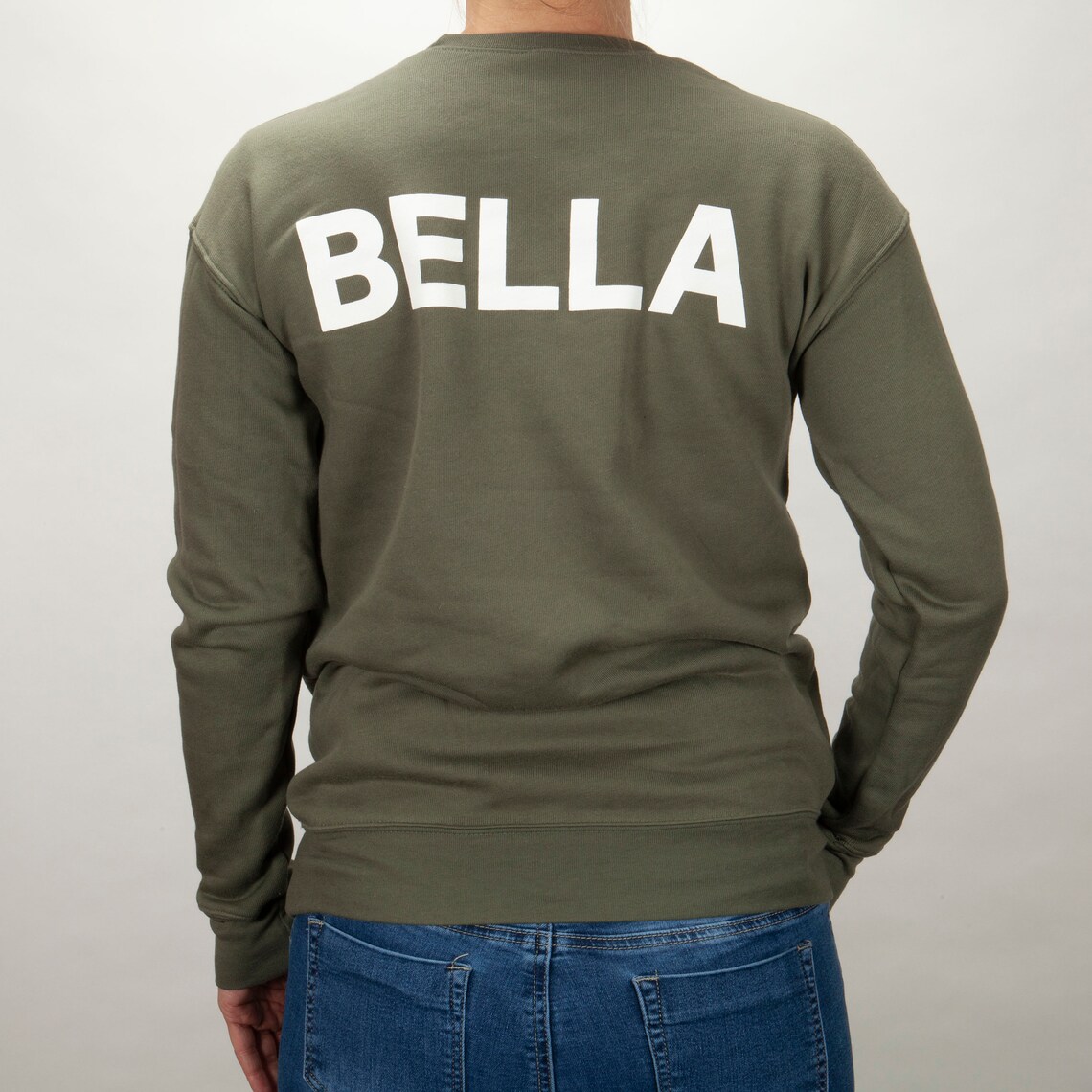 Crew Neck Sweartshirt Military Green - Etsy