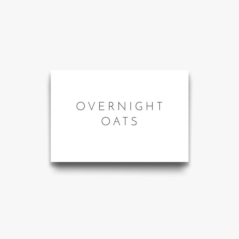 Overnight Oats Recipe Cards: Printable Recipe Cards - Printable ...