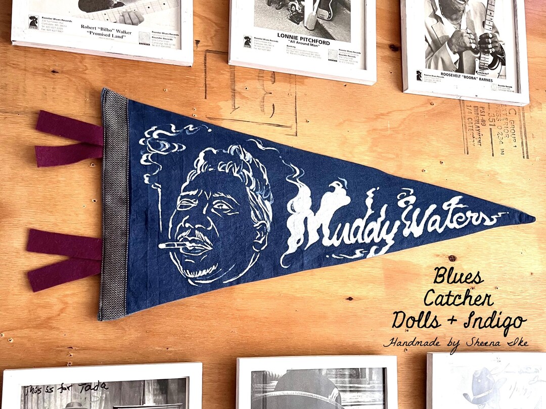 Muddy Waters/hand-dyed Indigo Pennant 26.5"x12" - Etsy