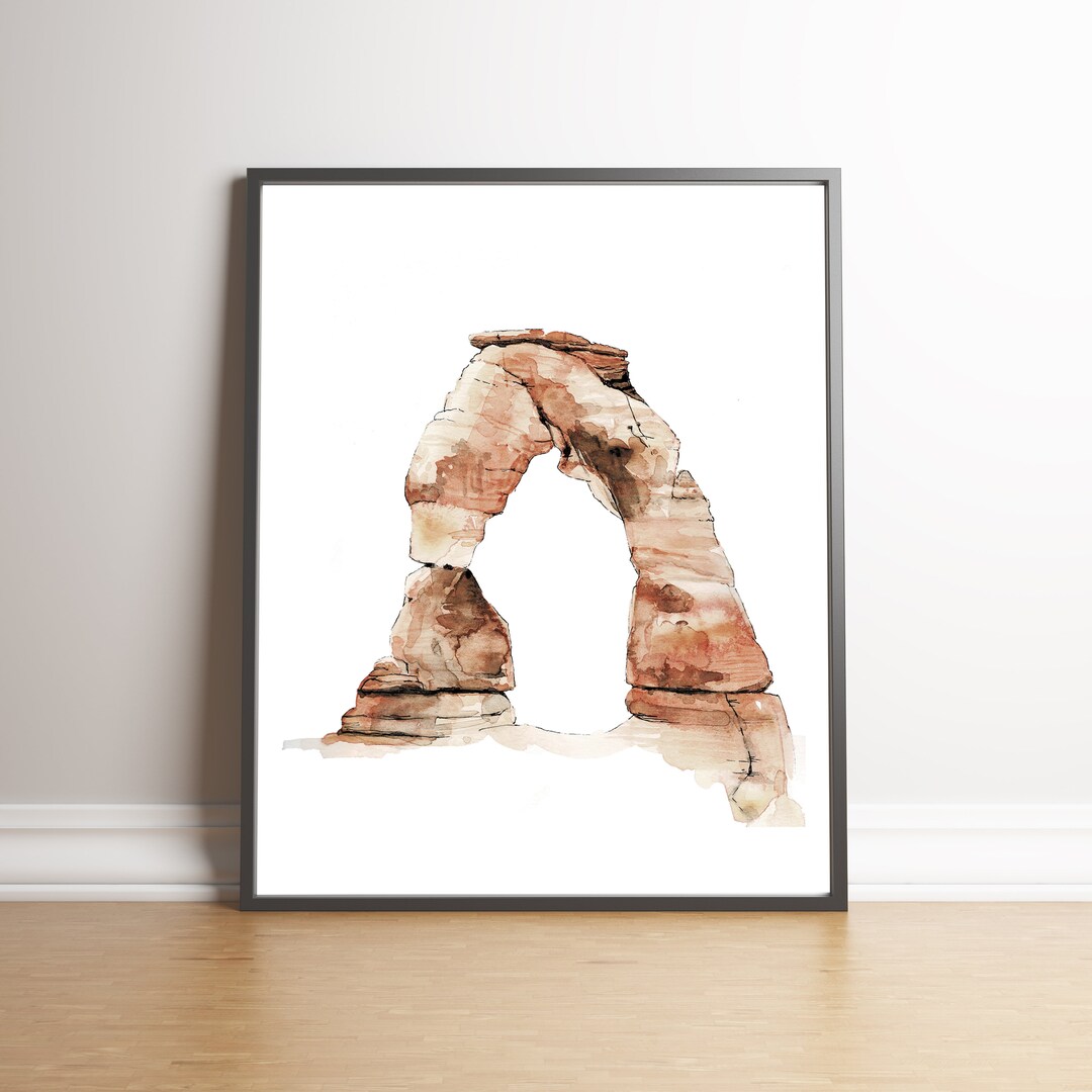 Utah Delicate Arch Watercolor Print, Hand Painted Watercolor Art, Utah ...