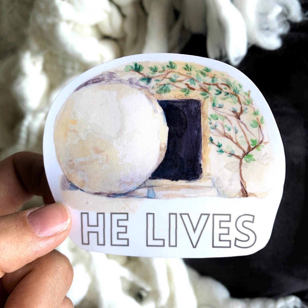He Lives Sticker, Jesus Christ, Resurrection, Waterproof, Laptop, Water ...