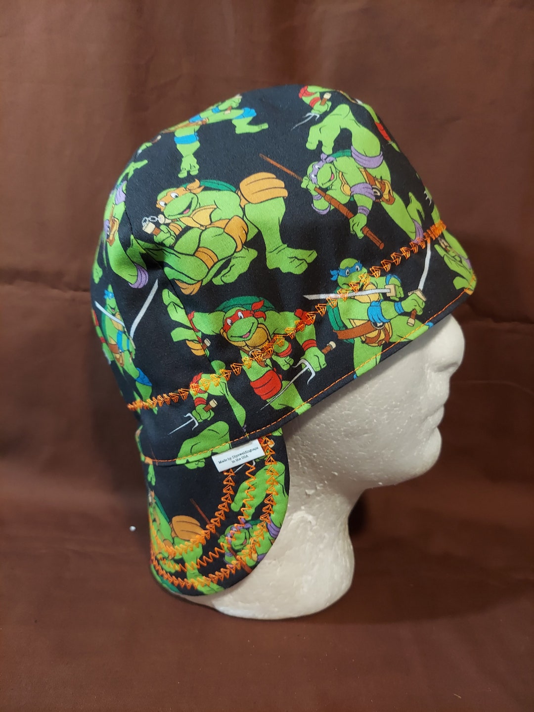 Reversible Ninja Turtles Black Background Welding Cap/ Pipefitters Cap ...