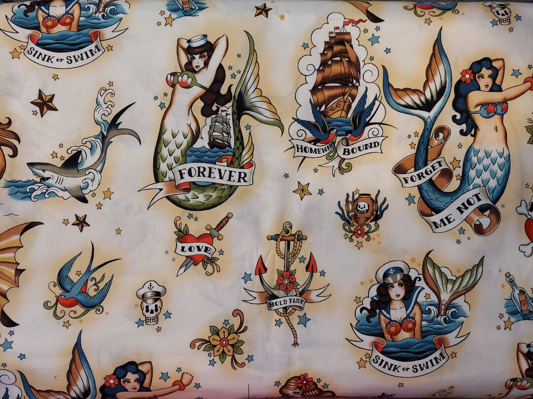 Reversible Mermaids forget Me Not Tattoo White - Etsy