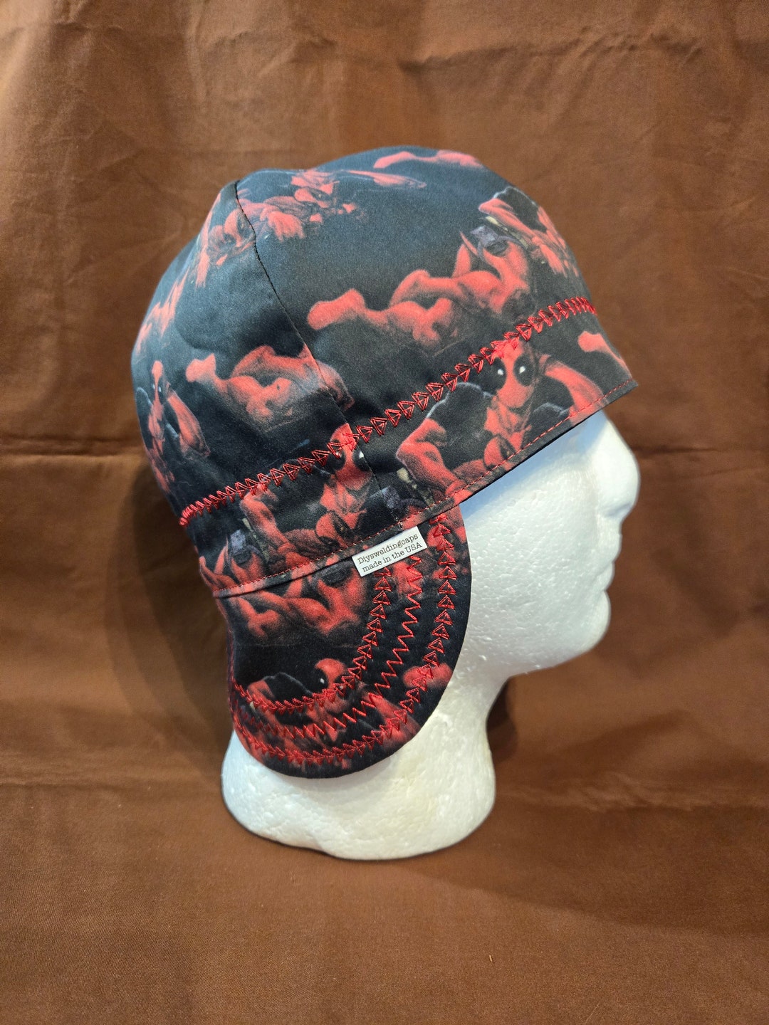 Reversible" Relaxed Deadpool" Welders Cap/ Pipefitters Cap/ Welding Cap ...