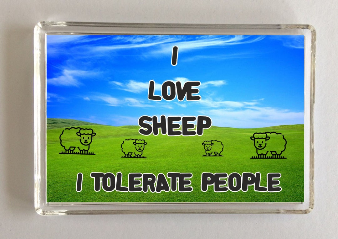 I Love Sheep, I Tolerate People, Novelty Fridge Magnet, Ideal Present ...