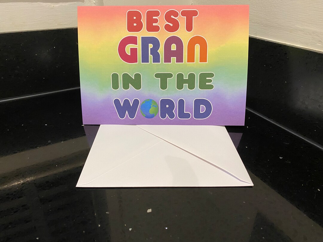Nice Card for Gran - Best Gran in the World - Blank Inside - to Write ...