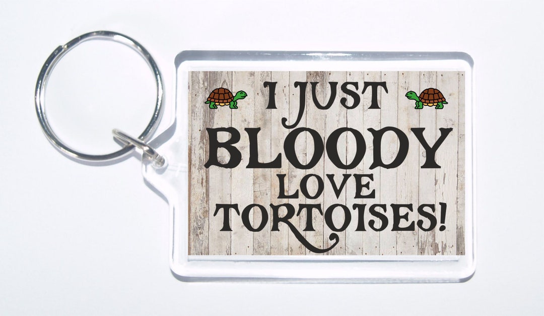 I Just Bloody Love Tortoises, Novelty Keyring, Ideal Gift/present for ...